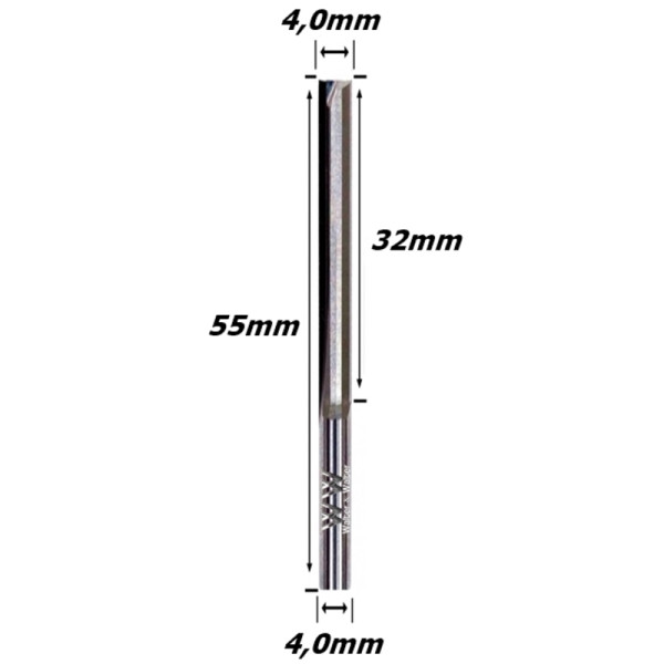 Na Fresas CNC voce encontra Fresa Reta Paralela 4,0mm (2c) X 32mm Corte ...